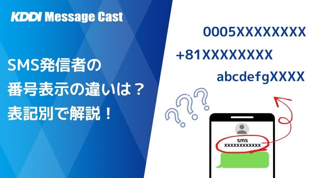 SMS発信者の番号表示の違いは？表記別で解説！ - SMS送信サービス「KDDIメッセージキャスト」